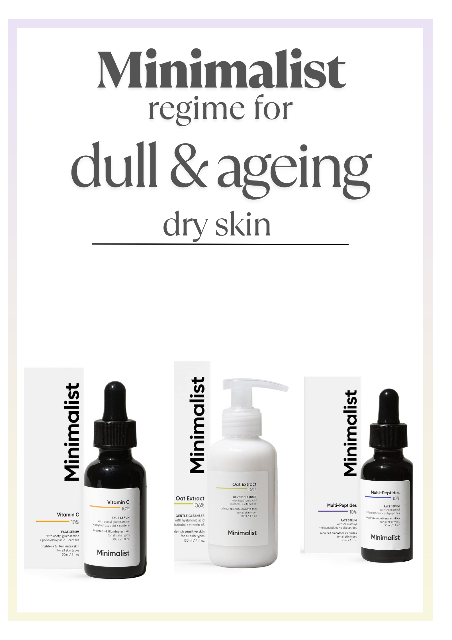 Minimalist Anti-ageing and Skin Brightening Regime for Dry skin ...